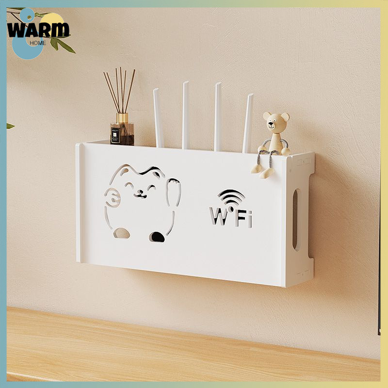 Router Storage Box Wall Perforation-Free Wall-Mounted wifi Set-Top Box ...