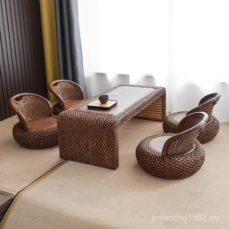 Rattan Tatami Coffee Table Household Balcony Bay Window Table Simple ...