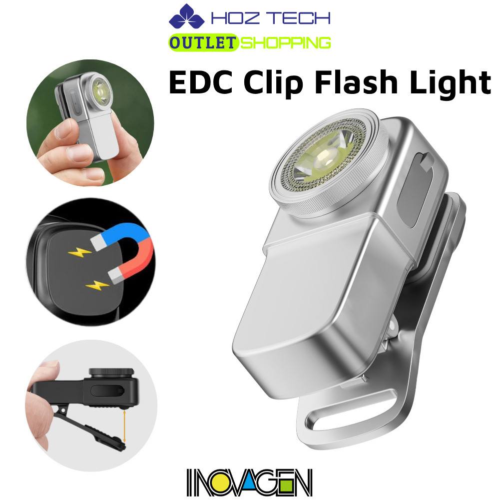 INOVAGEN Magnetic Pocket Clip Light USB C Rechargeable,EDC Flashlight ...