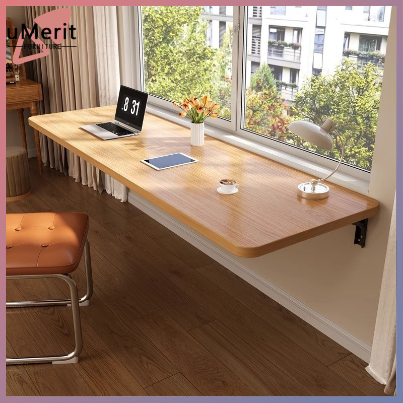 Wall mounted folding table household long narrow table restaurant milk tea shop bar counter ...