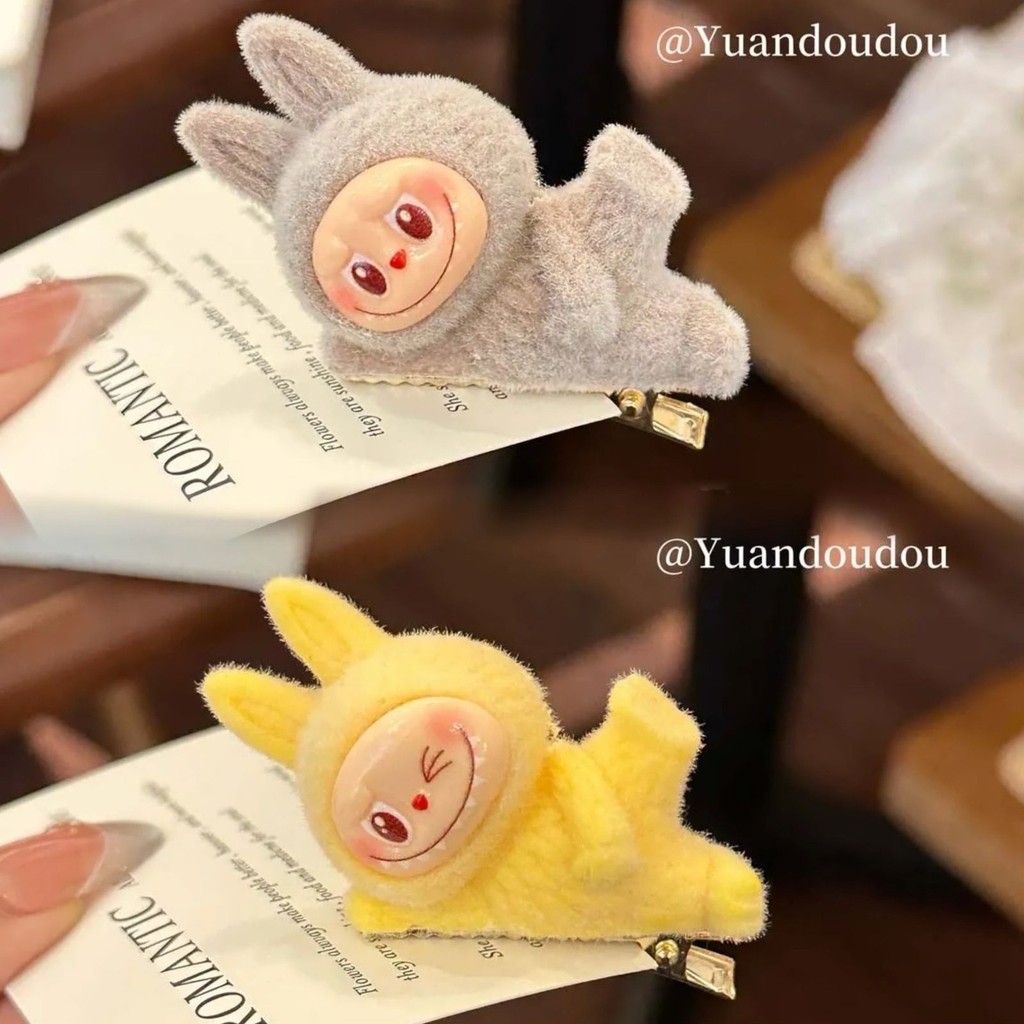 Labubu Doll Lying Posture Hair Clip Cute Girl Heart Side Bangs Clip ...