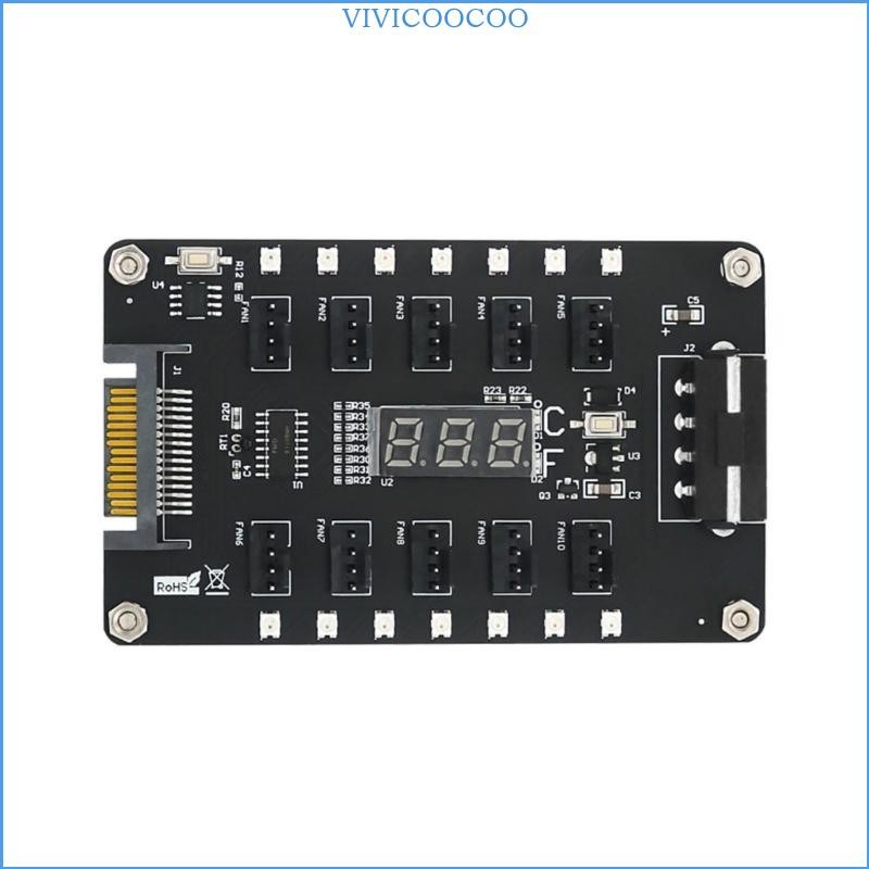 VIVI 1 to 10 port Splitter PWM Fan Hubs PC CPU Cooling 4 PIN Fan Power ...
