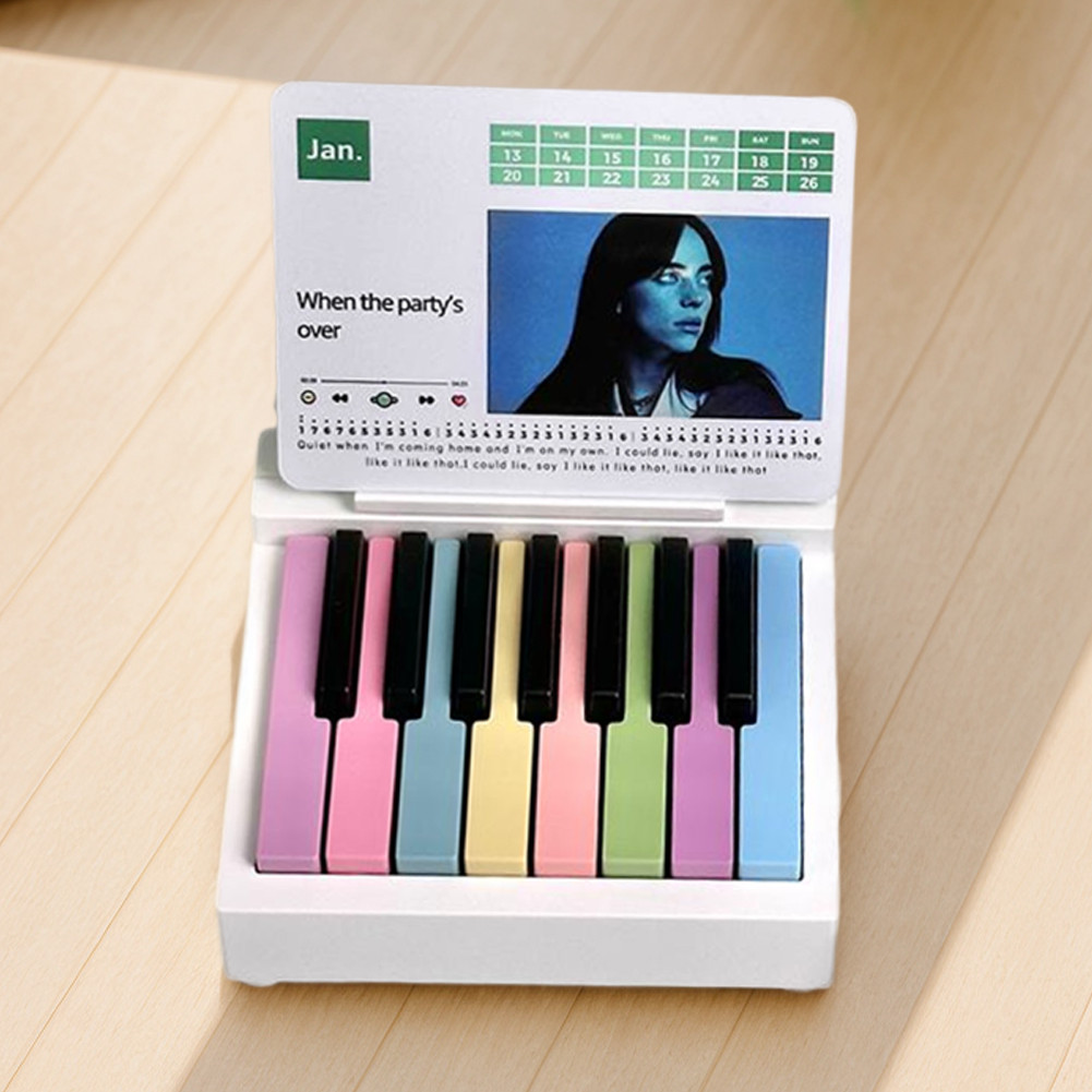 Piano Calendar 2025 Music Sheets Playable Piano Desk Calendar Desktop ...