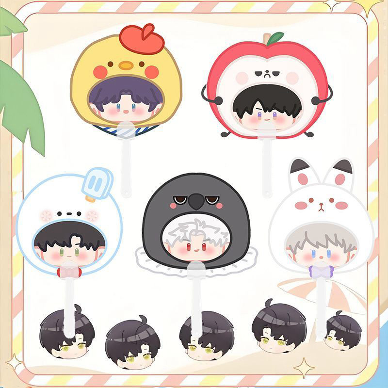 Love and Deep Space Round Fans Cute Qin Che Zayne Handheld Fans Sylus ...