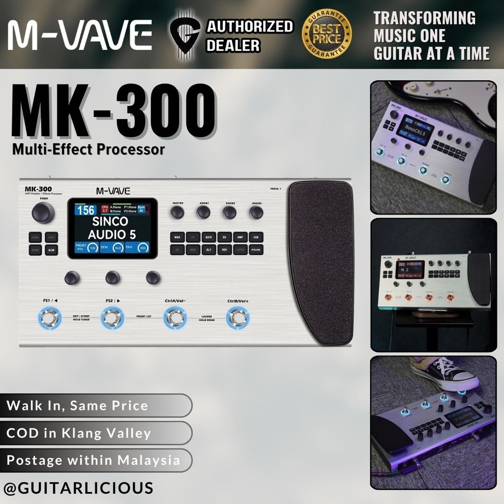 M-VAVE MK-300 Guitar Multi-Effect Processor ( MK 300 MK300 ...