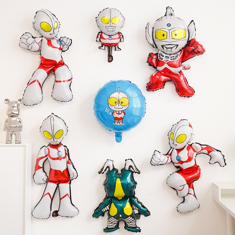 卡通奥特曼主题气球奥特曼气球铝膜气球儿童生日派对场景布置装饰Cartoon Ultraman Theme Balloon Ultraman ...