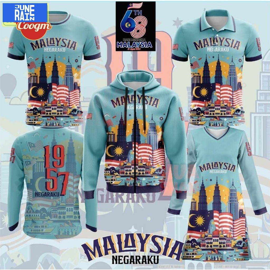 1957 Merdeka Clothes 2025 68th Malaysia Tshirt Men Shirt Short Sleeve ...