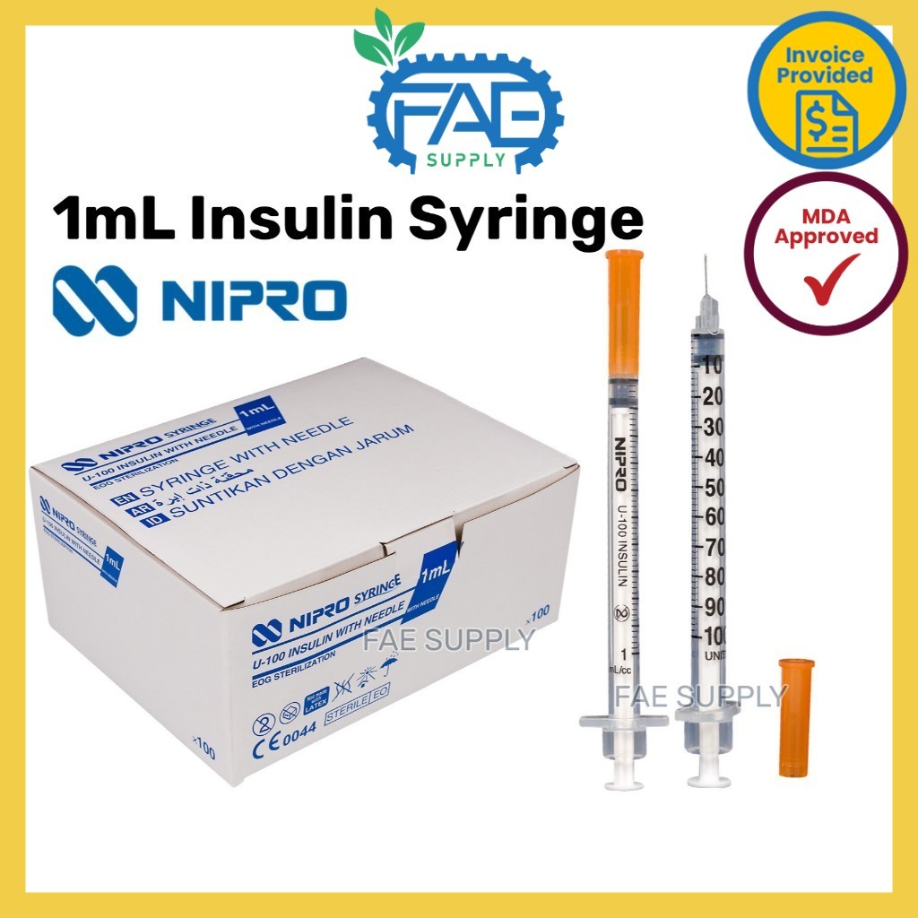 Insulin Syringe Picagari 1ml 30G NIPRO Disposable 1ml Insulin Syringe ...