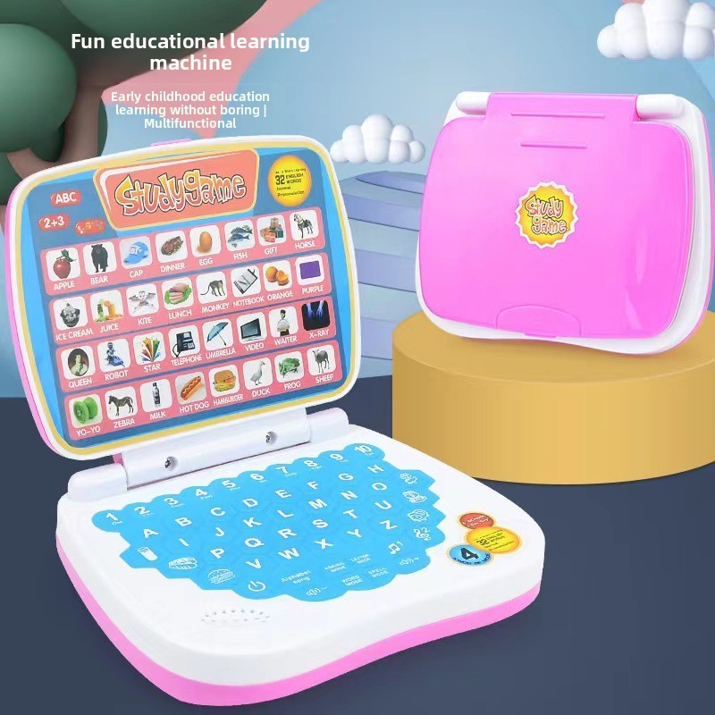 English Children's Simulation Laptop Model Toy Early Education Learning ...