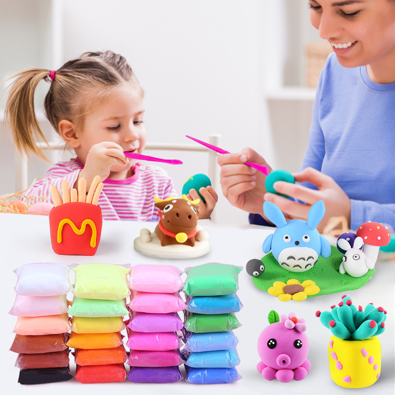 6253 DRY CLAY SET 12 /24 /36 Colors Air Dry Clay Set Super Light Clay ...