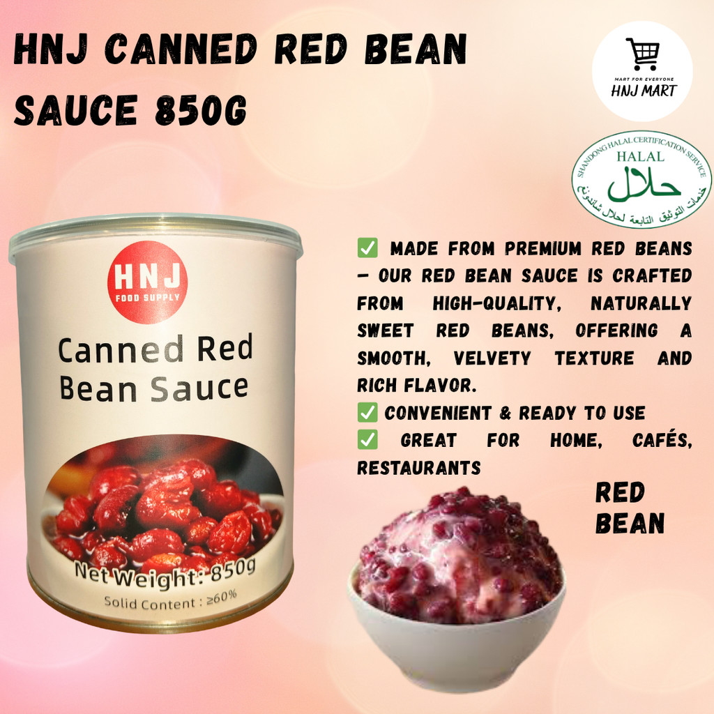 HNJ CANNED RED BEAN SAUCE 850G HALAL KACANG MERAH DESERRT TOPPINGS ...