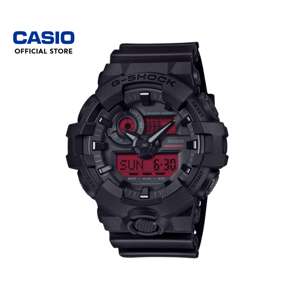 Casio G-Shock Black And Bold Red Series GA-700BBR-1A Black Resin Band ...