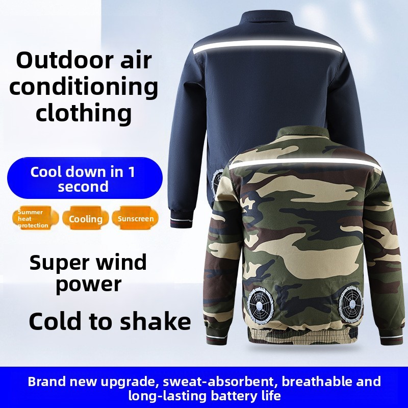 Summer Cooling Jacket with Fan for Men Outdoor Work Electric Welding ...