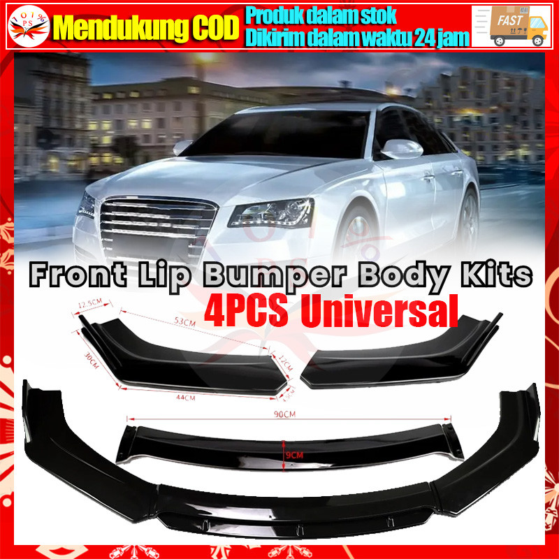 4PCS New Universal Universal Front Lip Chin Body Kit SUITABLE FOR CARS ...