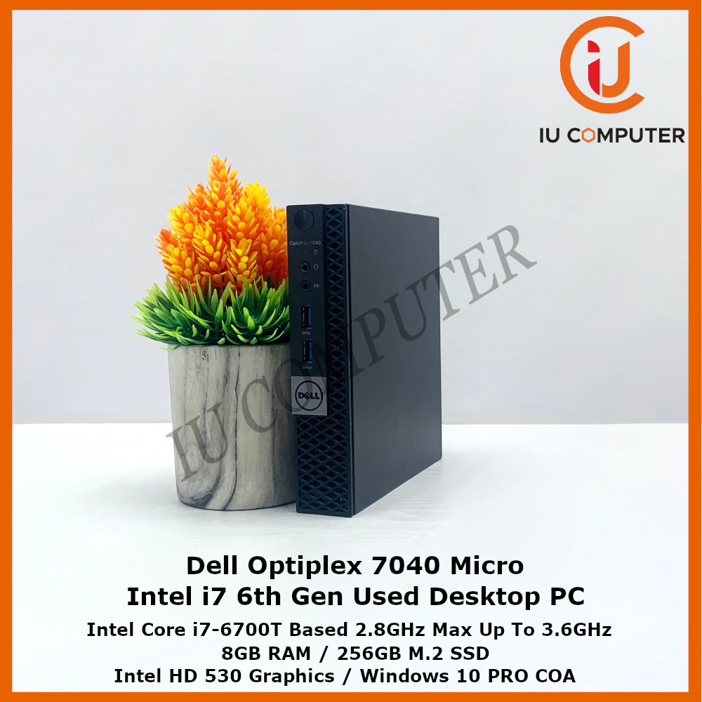 DELL OPTIPLEX 7040 MICRO INTEL CORE I7-6700T 8GB RAM 256GB M.2 SSD USED ...