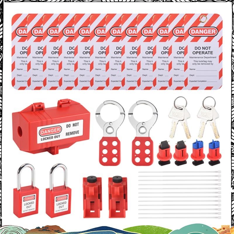 Electrical Circuit Breaker Lockout Tagout Set Kit Safty Padlock Kit ...