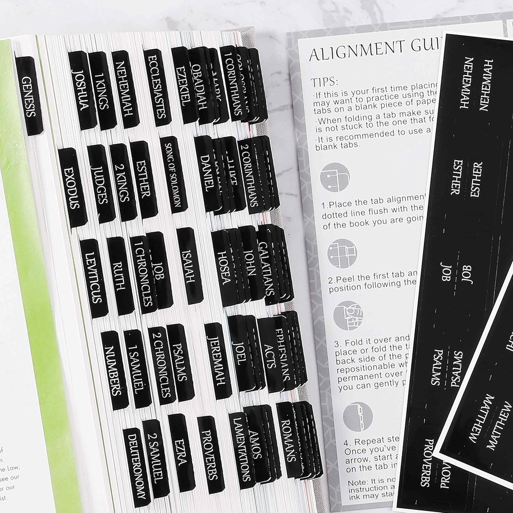Pack Bible Labels 5 Sheets Bible Stickers Laminated Label Book Tabs for ...