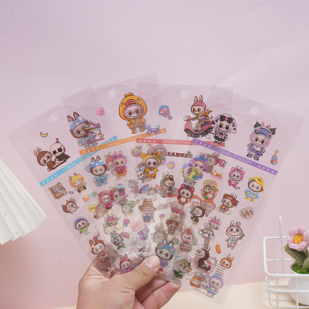 New Labubu Transparent Guka Stickers Creative Cute LABUBU Journal ...