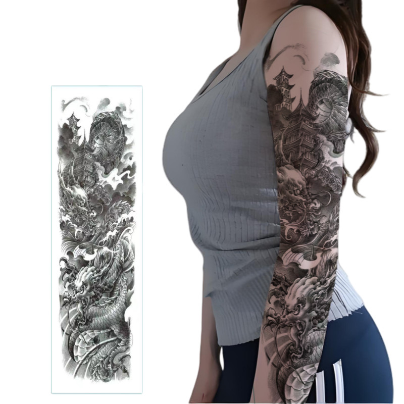 Full Arm Tattoo Stickers Plant Dyed Tattoo Stickers Couple Tattoo ...