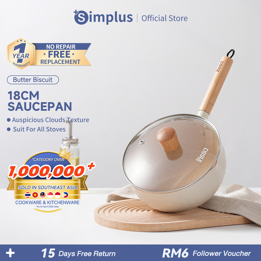 SIMPLUS 18/20cm Yukihira Japanese Cooking Pot Milk Pan Baby Cooking Pot for 2-3 persons Wooden ...