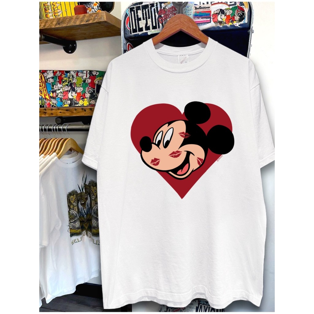 100% Cotton mickey mouse-mickey mouse Short Sleeve High Street Cartoon ...