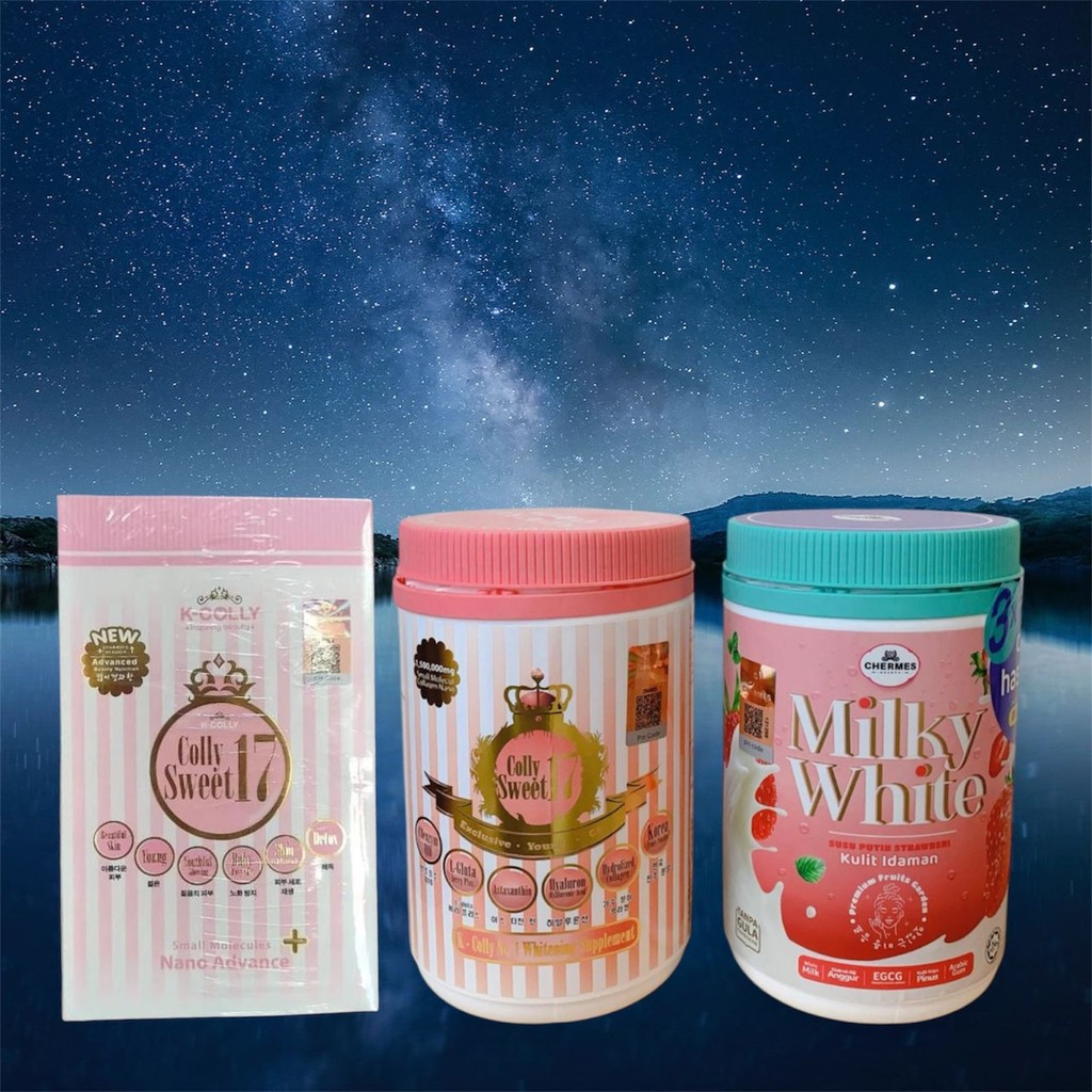 KCOLLY NANO ADVANCE 20sachet/K-COLLY SWEET 17 BOTOL(800g)/MILKY WHITE ...
