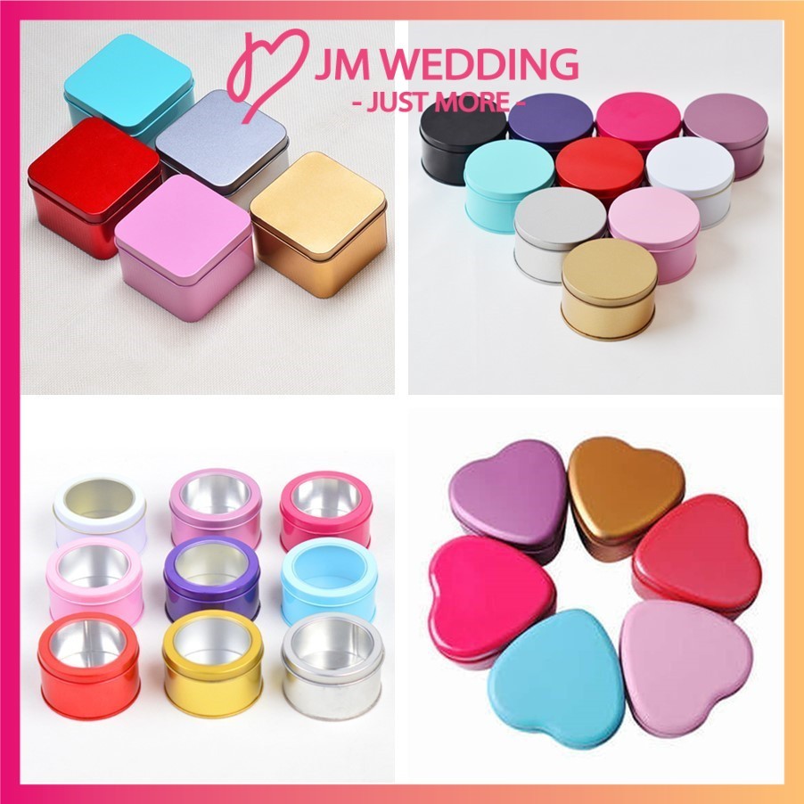 PRE ORDER Square Metal Container/Round Tin box Kotak Besi-Event Gifts ...