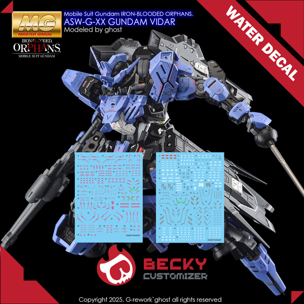 G-Rework [MG] GUNDAM VIDAR (water slide decal) | Shopee Malaysia