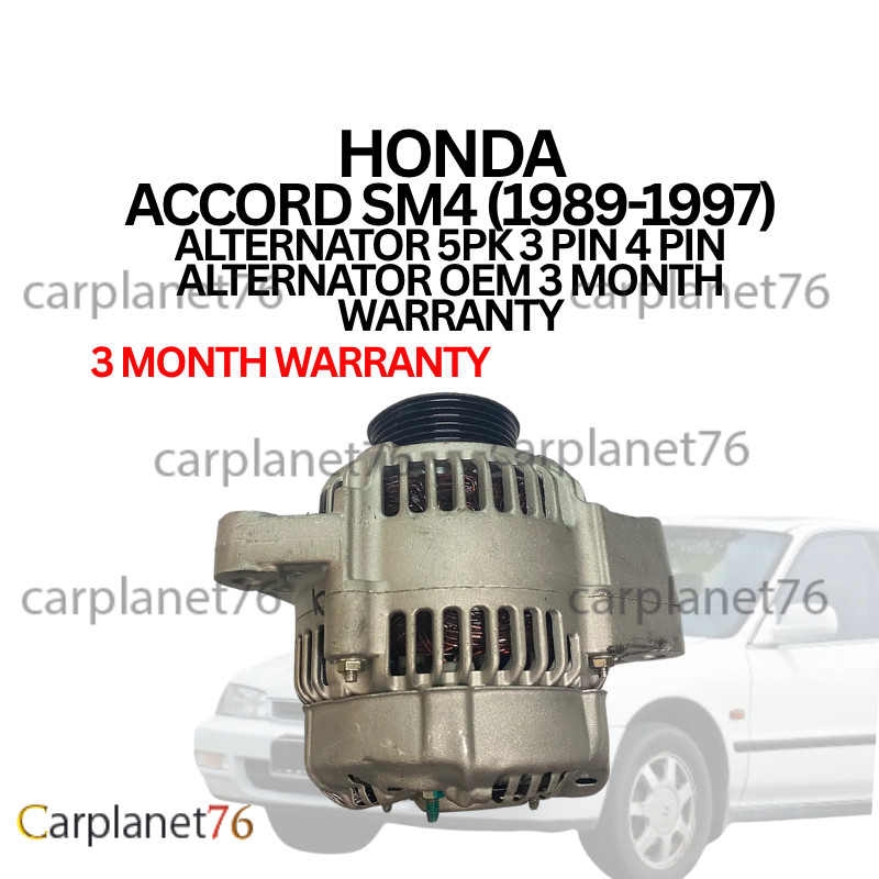HONDA ACCORD SM4 (1989-1997) ALTERNATOR 5PK 3 PIN 4 PIN ALTERNATOR OEM ...