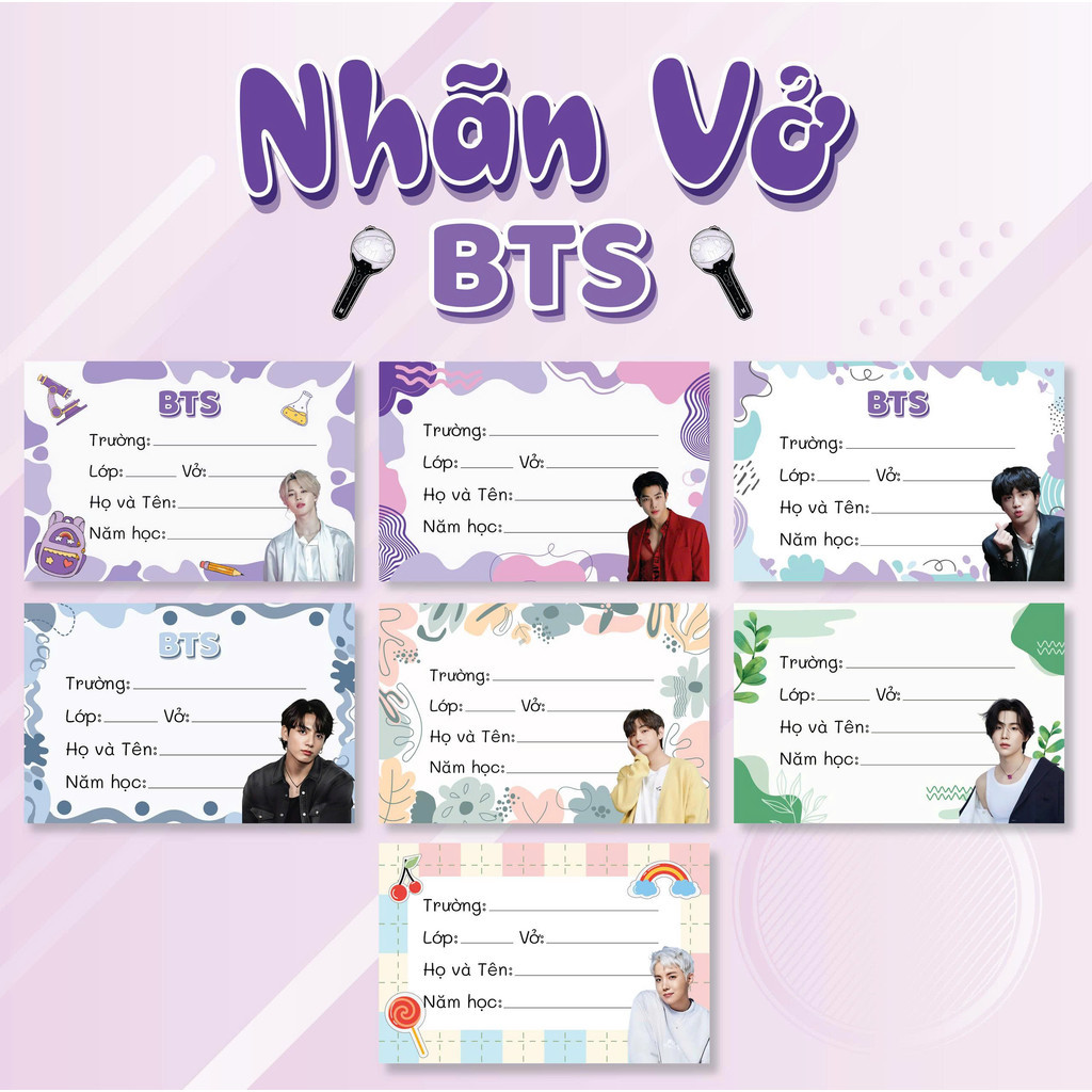 Set of 20 notebook labels printed with Korean music groups blackpink ...