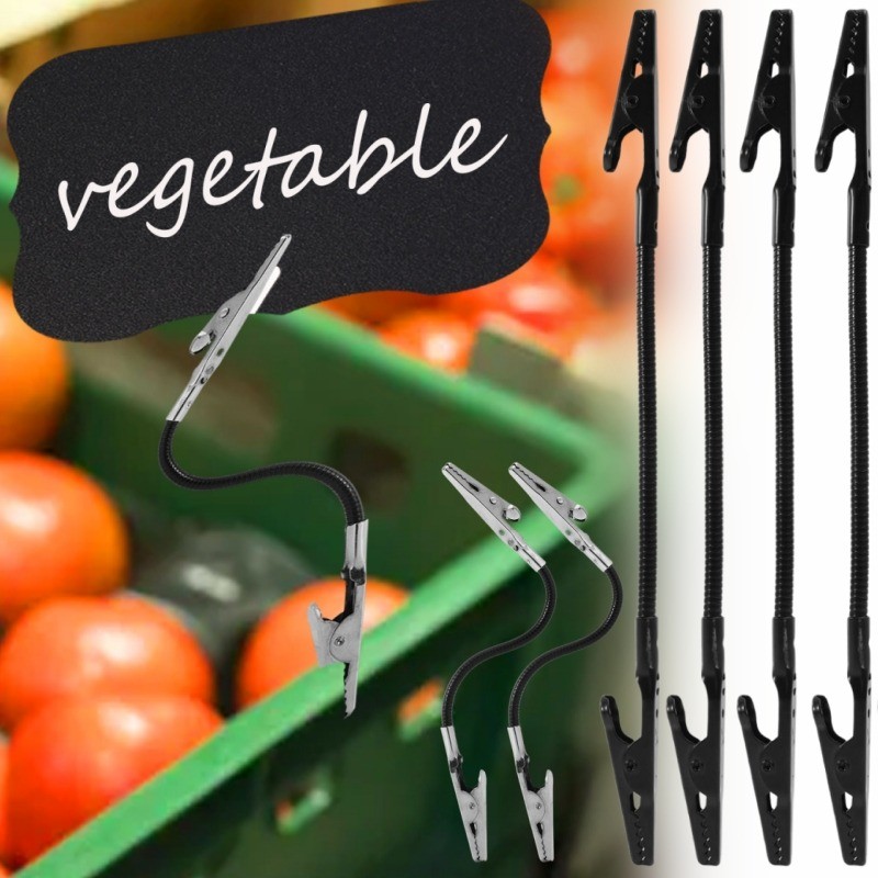 4Pcs Price Tag Card Clamps - 18cm Metal Double Head Alligator Clip ...