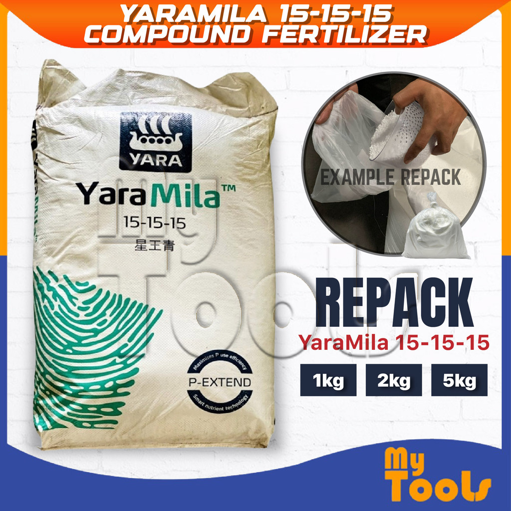 (REPACK) Mytools NPK YaraMila 15-15-15 1KG 2KG 5KG Compound Fertilizer ...