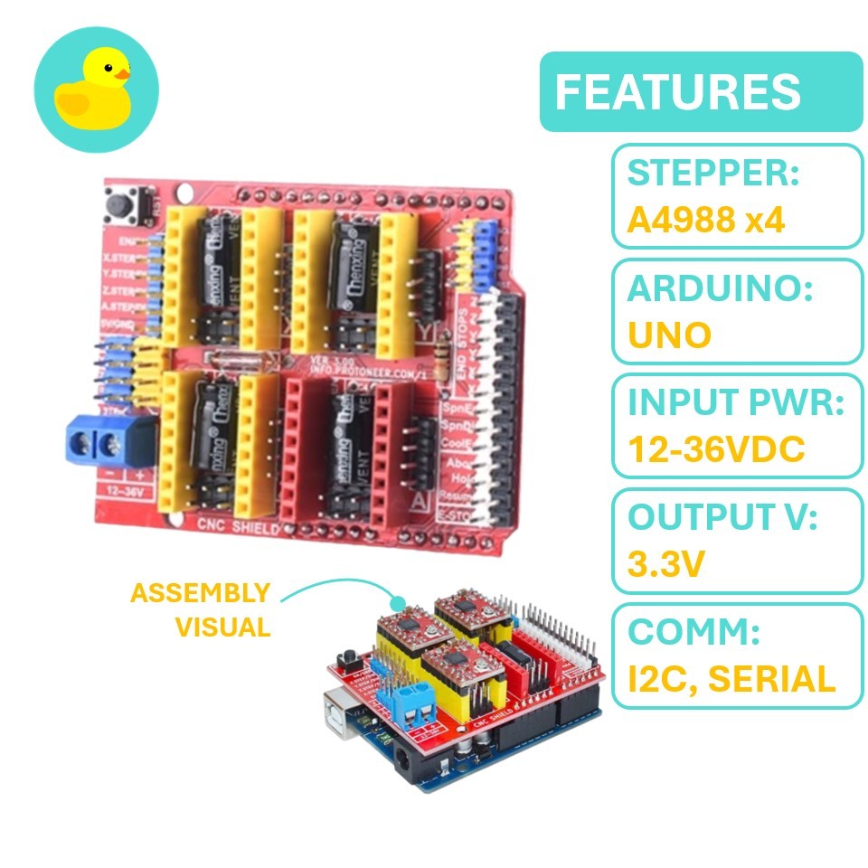 Arduino Uno A4988 Stepper Driver CNC Shield V3 | Shopee Malaysia