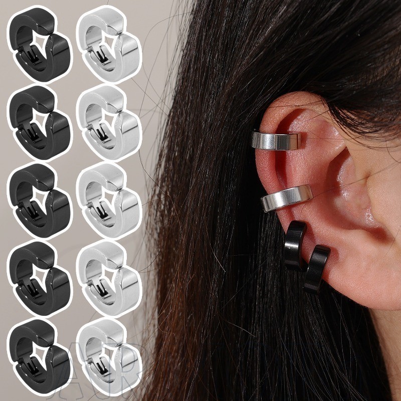 1-4Pairs Non-Piercing Ear Clips - Men's Jewelry Accessories - Fashion ...