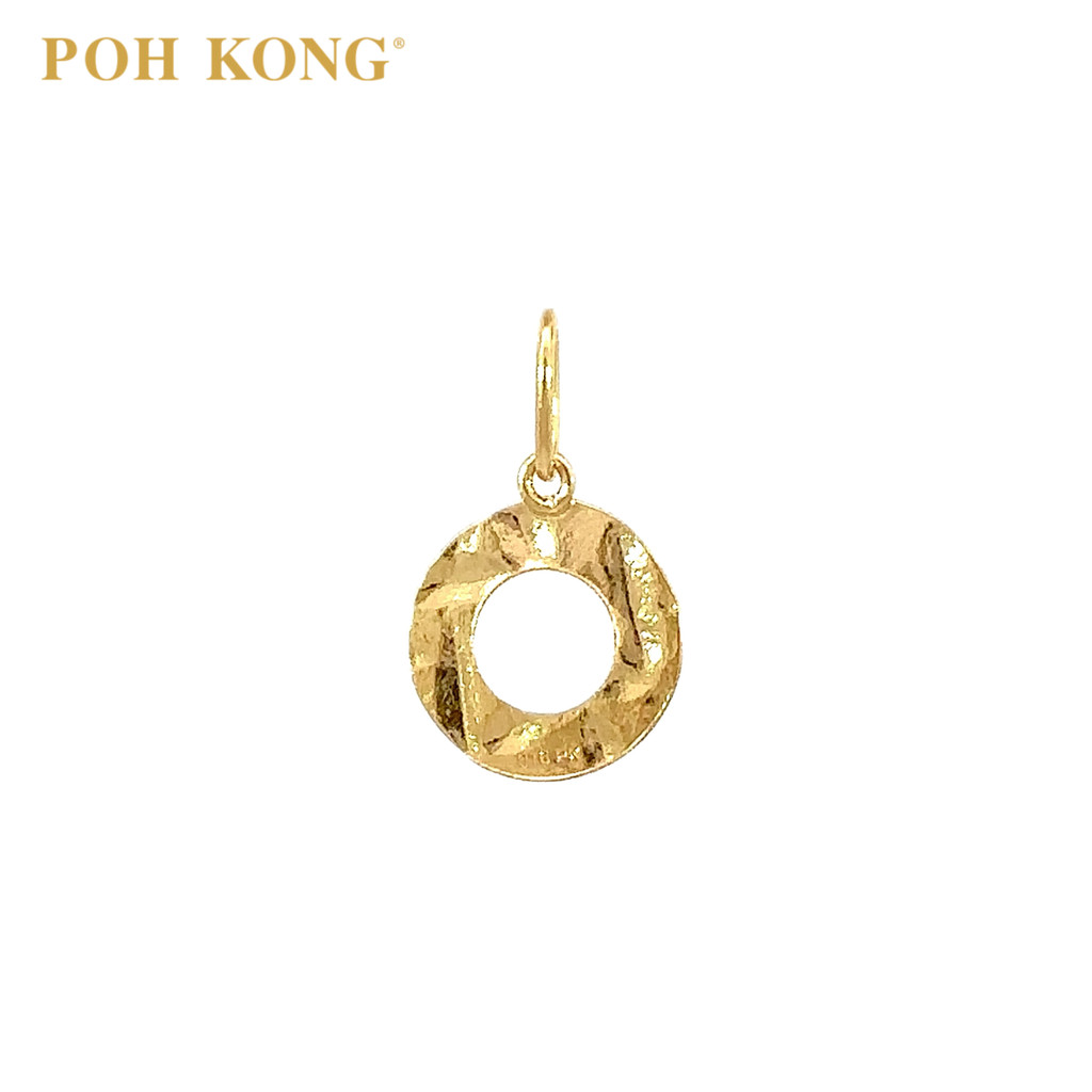 POH KONG 916/22K Yellow Gold Textured Hollow Round Pendant | Shopee Malaysia