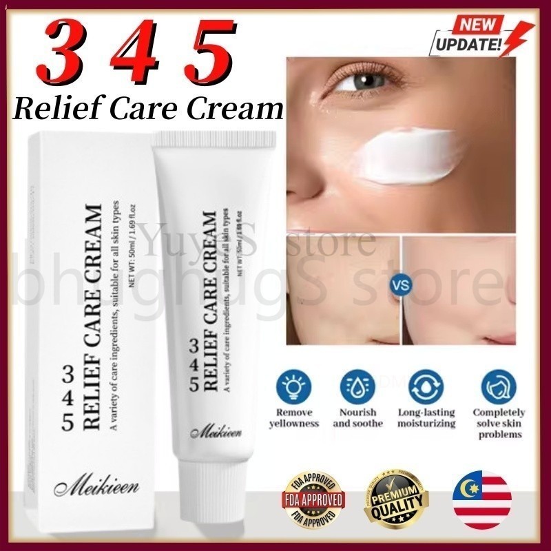 345 Relief Cream 50ml 345 Daily Face Moisturizer Niacinamide Soothing ...