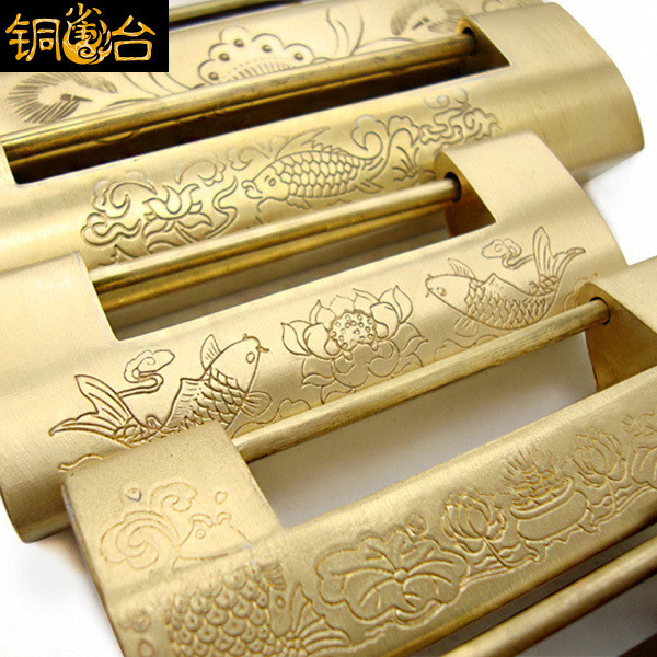 [Brass] Chinese Style Old Copper Lock Retro Lock Small Lock Full Copper ...