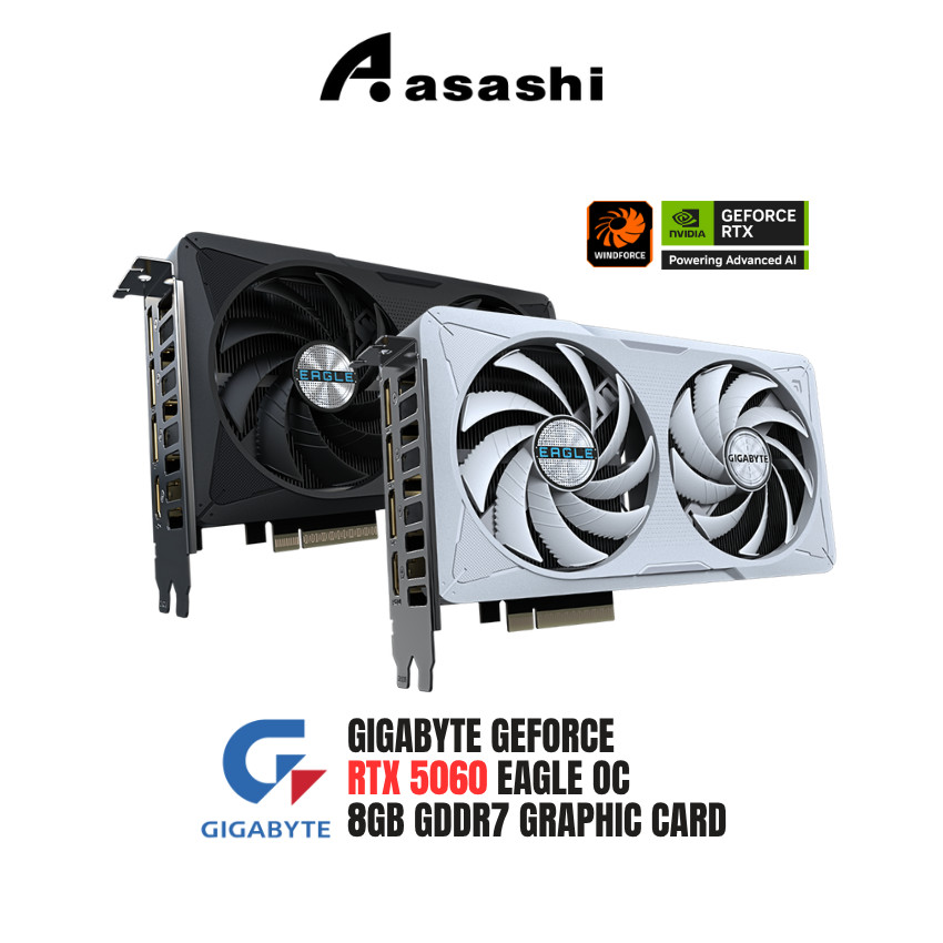 GIGABYTE RTX5060 EAGLE / EAGLE ICE OC 8GB GDDR7 GRAPHICS CARD ( GV-N5060EAGLEOC-8GD / GV ...