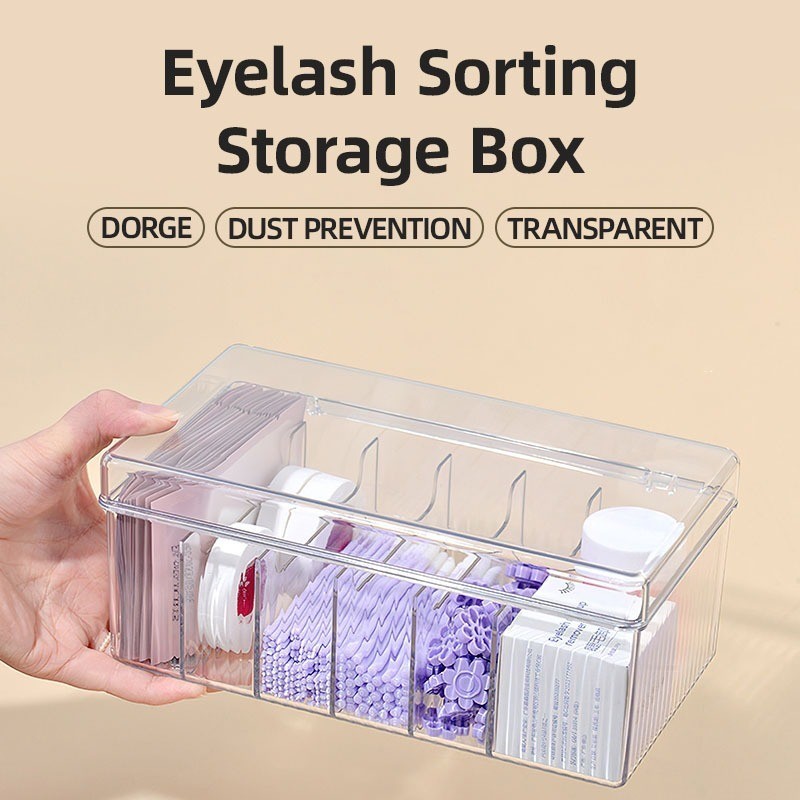 Clear Acrylic Eyelash Extension Storage Box With Lid Dustproof Organize ...