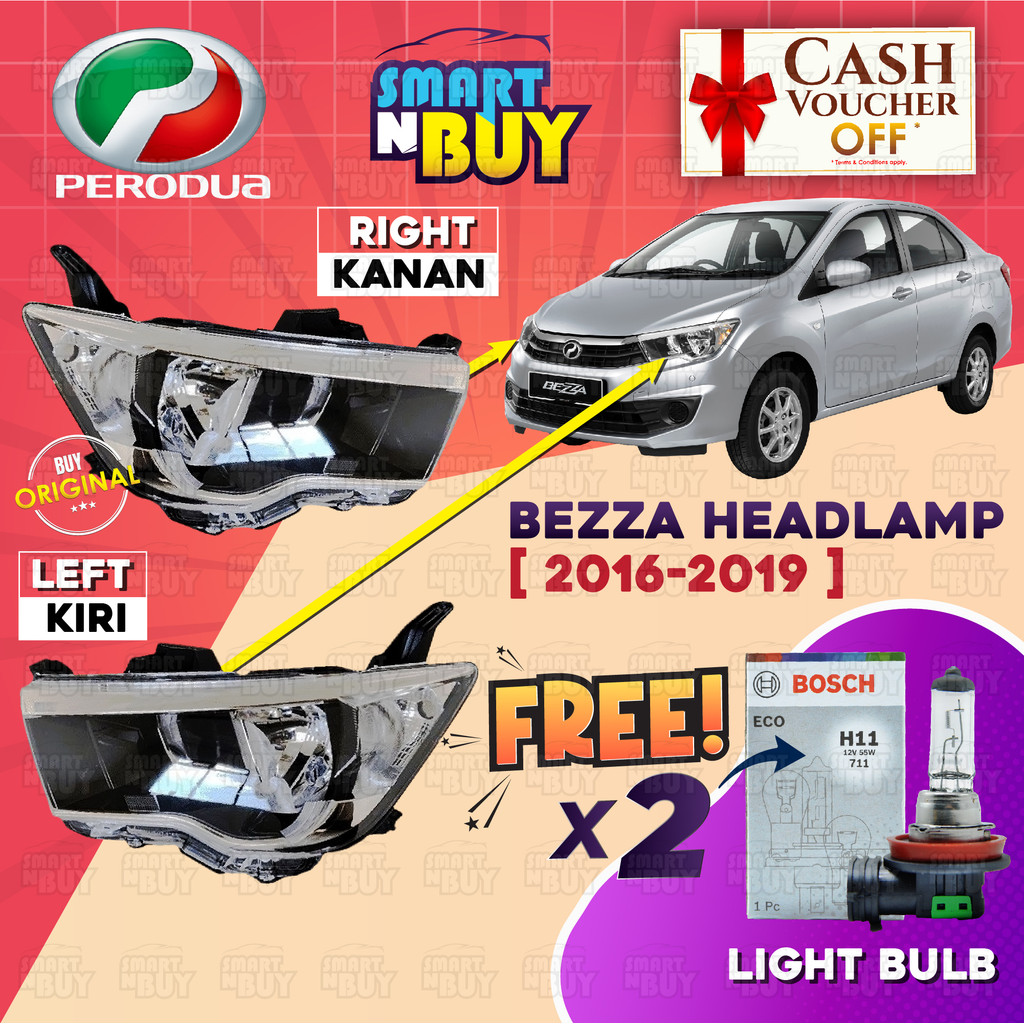 Perodua Bezza Headlamp Original Lampu Depan Bezza Lampu Besar Head Lamp ...