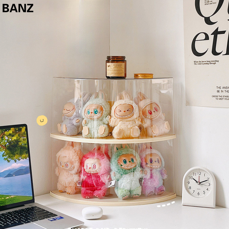 LABUBU display box, doll and figurine storage, dormitory desk, dust ...