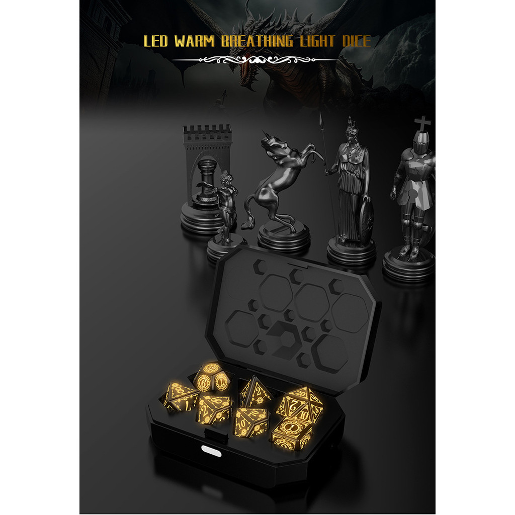 LED Luminous Dice Set | Dungeons & Dragons Dice | 7-Piece RPG Dice ...