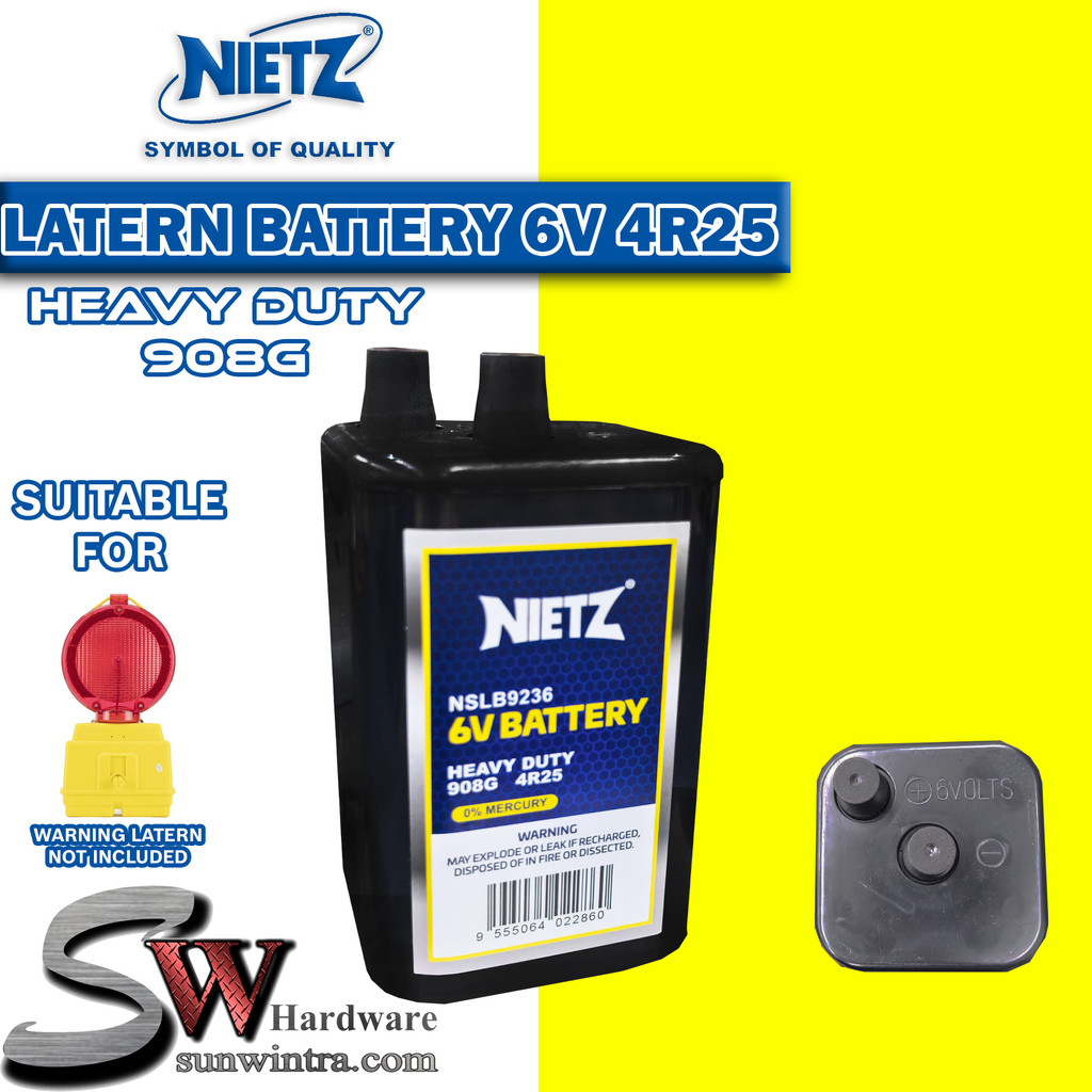 🔋 NIETZ 6V Lantern Battery 4R25 – Heavy Duty 908G | Shopee Malaysia