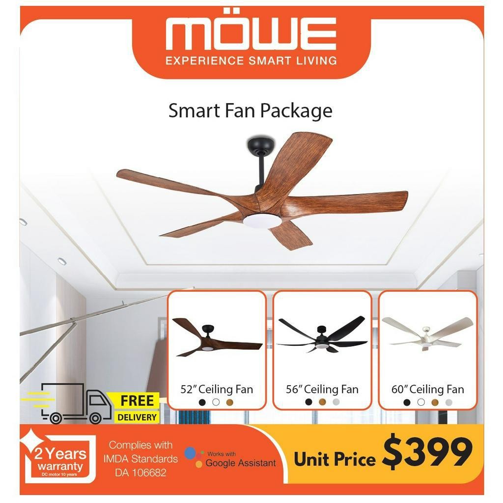 Aerogaz/ Mowe Smart Fan Package 2 (52" 56" 60" Ceiling) | Shopee Malaysia