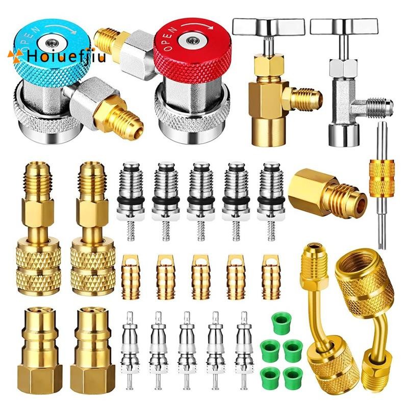 AC R134A Adapter Quick Coupler Kit, R134a Tank Tap Valve R134a to R22/410a for Air Conditioning ...