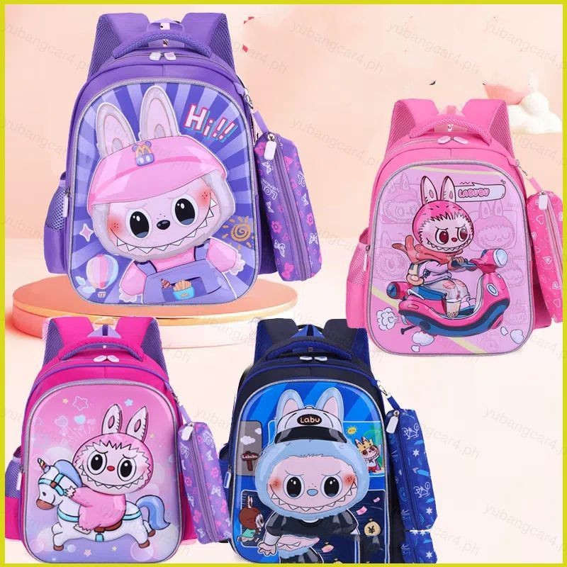 YB3 Cartoon 3D labubu Primary school backpack cute and playful kids ...