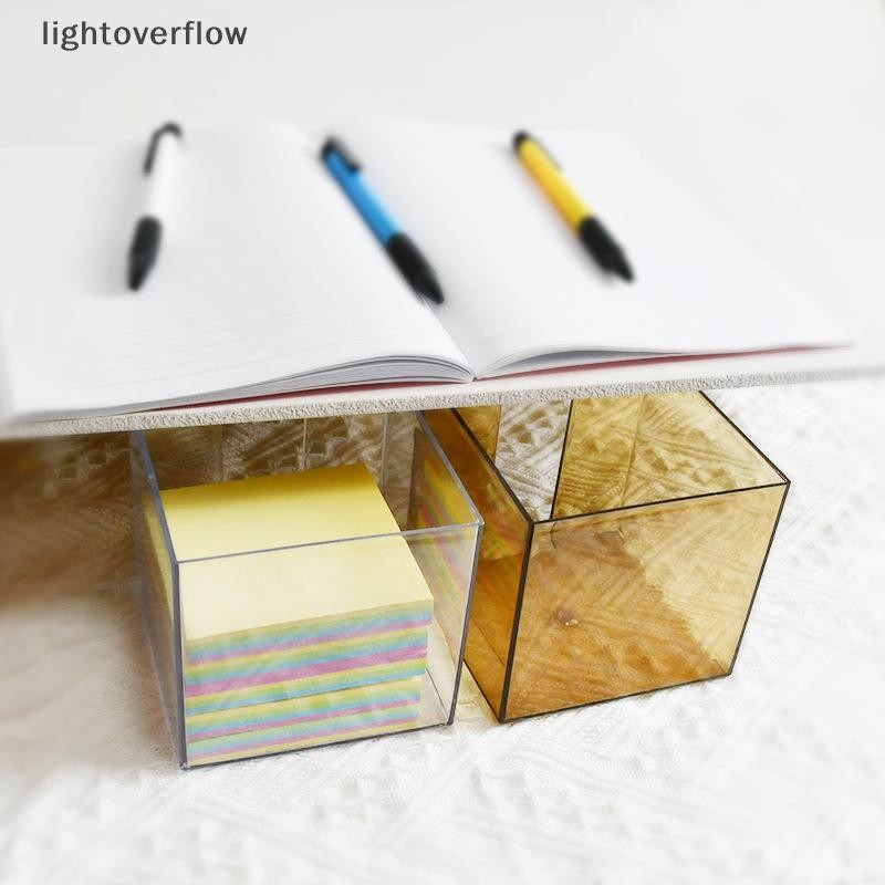 [lightoverflow] Acrylic Mini Memo Note Pads Box Holder Storage Case ...