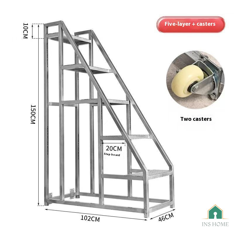 Mobile industrial step ladder zinc steel material warehouse cargo ...