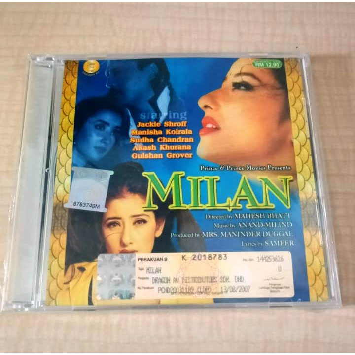 Milan Bollywood Hindi Movie Original VCD 1995 Film Jackie Shroff ...
