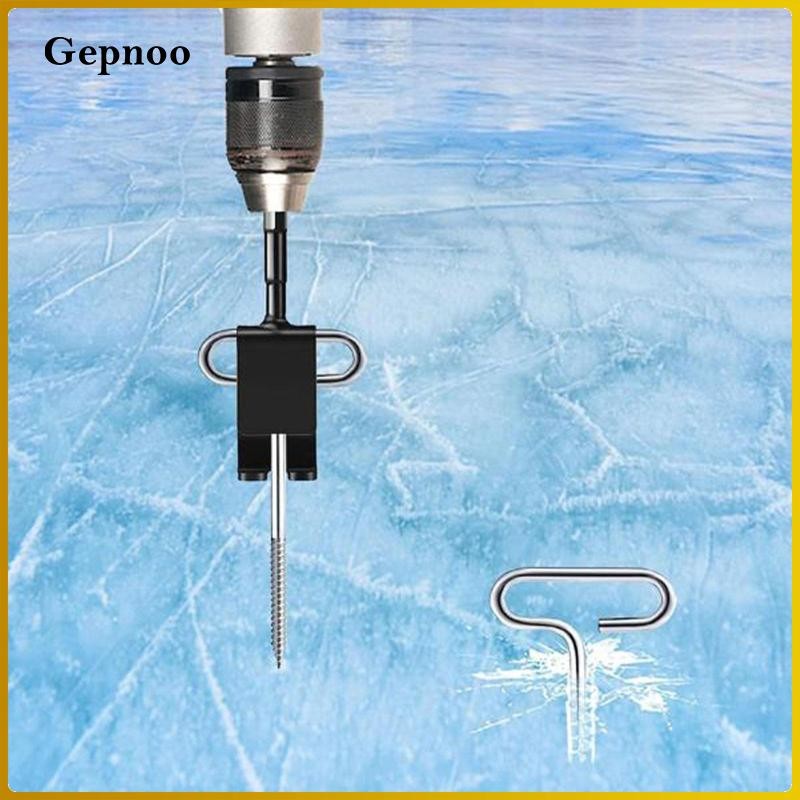 Gepnoo Ice Anchor Drill Adapter Kit with Stake Nails Ice Anchor Tools ...